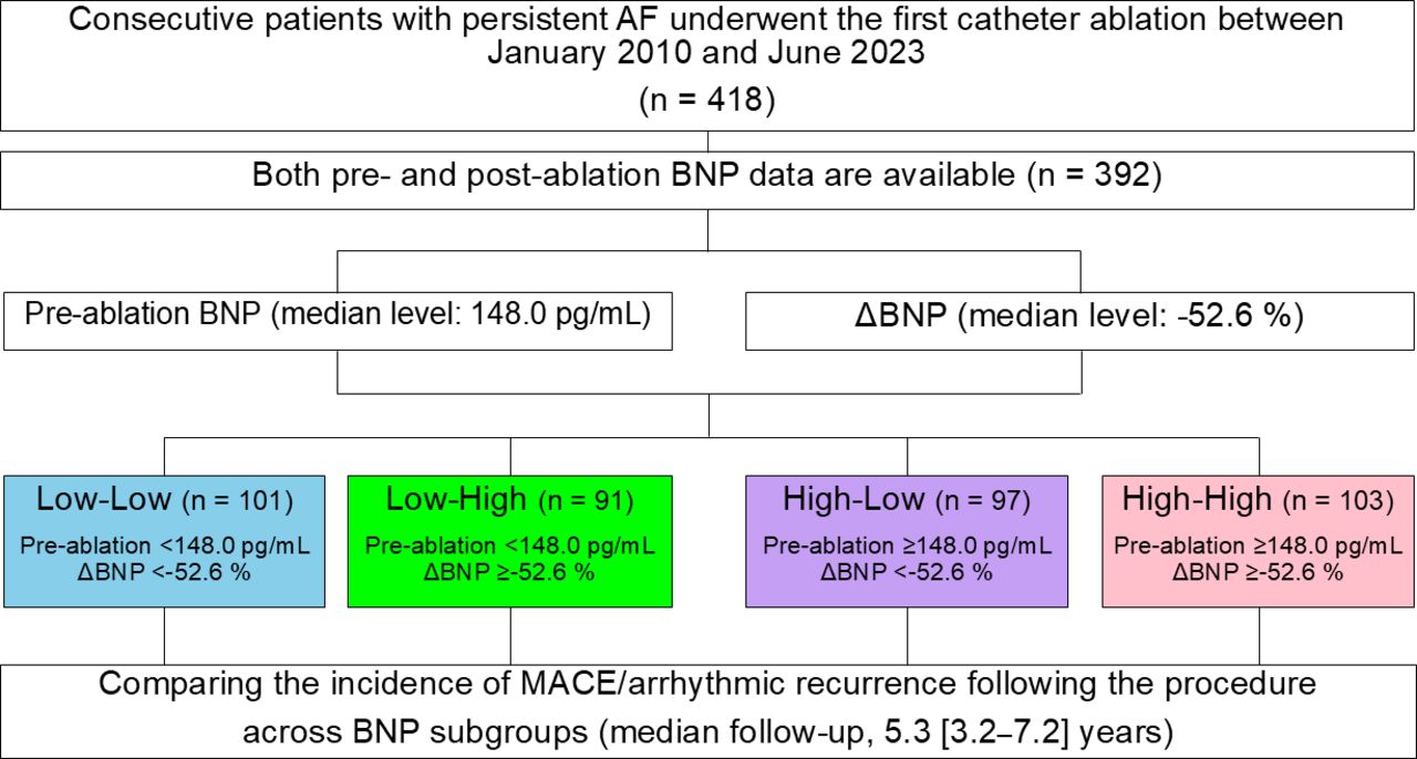 Integrating pre-ablation and post-ablation B-type natriuretic peptide ...